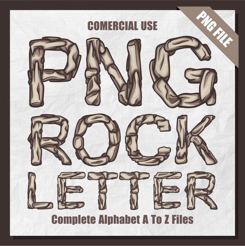 Rock Clipart, Rock PNG, Rock Alphabet, Rock Letter, Alphabet Clipart ...