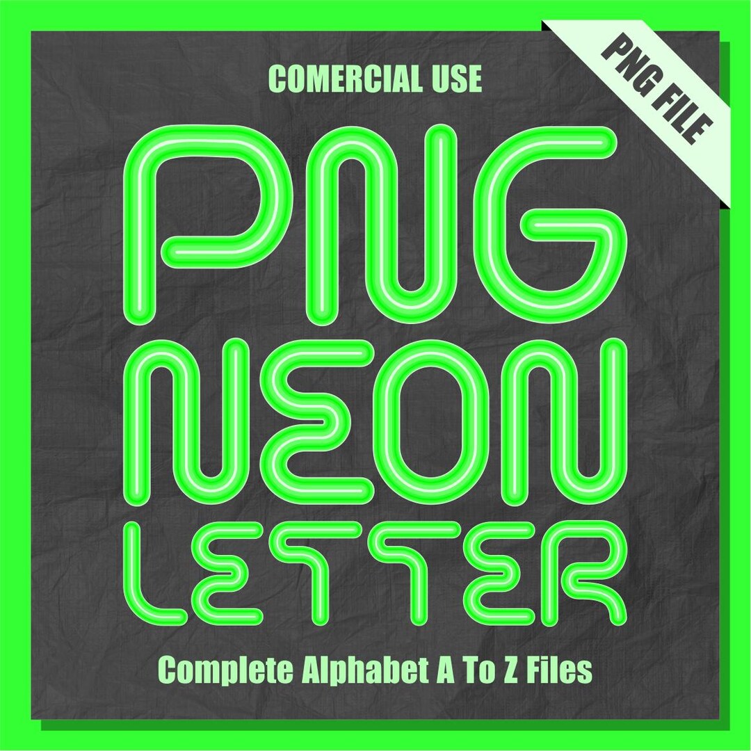 Neon Clipart, Neon Letter PNG, Neon Alphabet, Neon Glow, Alphabet ...