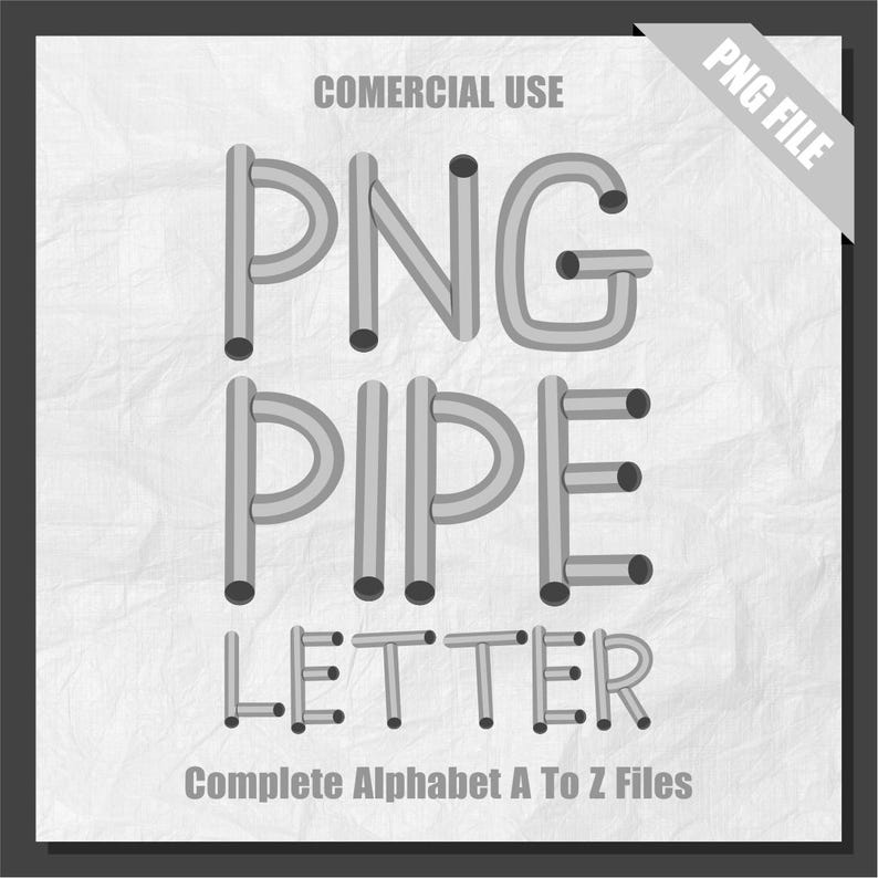 Pipe Clipart, Pipe Letter PNG, Pipe Alphabet, Plumbing Set, Alphabet ...