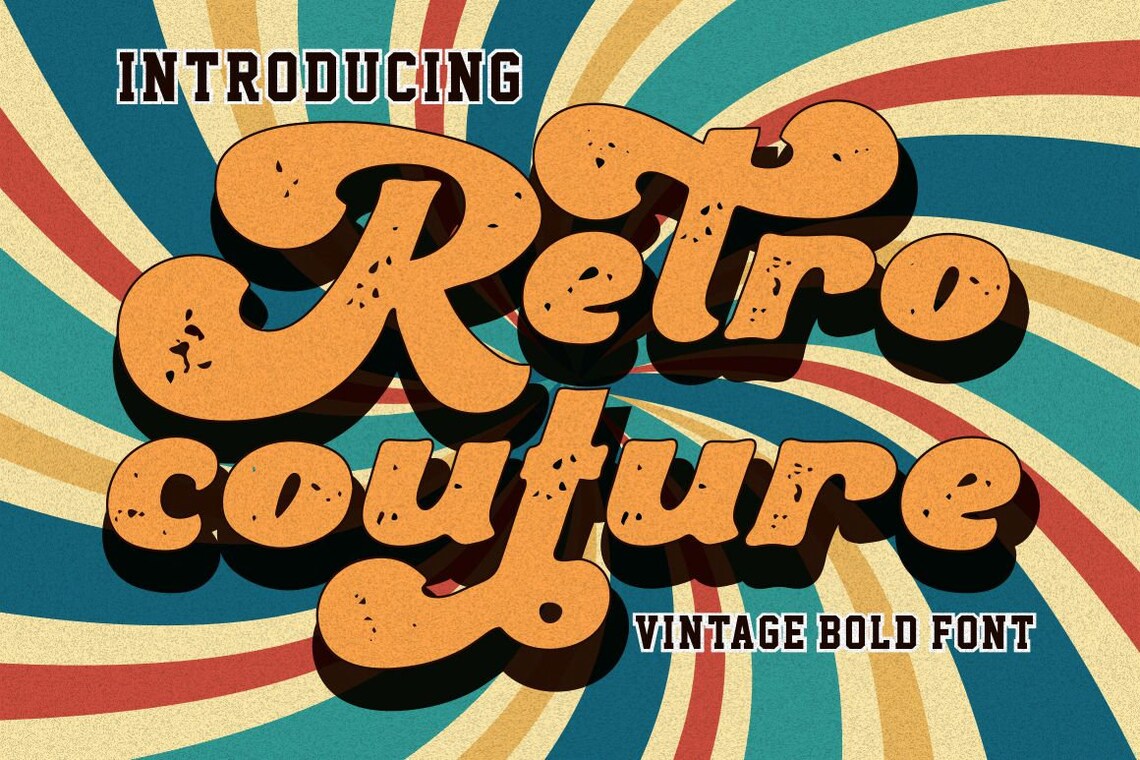 Retro Vintage Font Bundle Retro Font, Vintage Font, Groovy Font, Retro ...