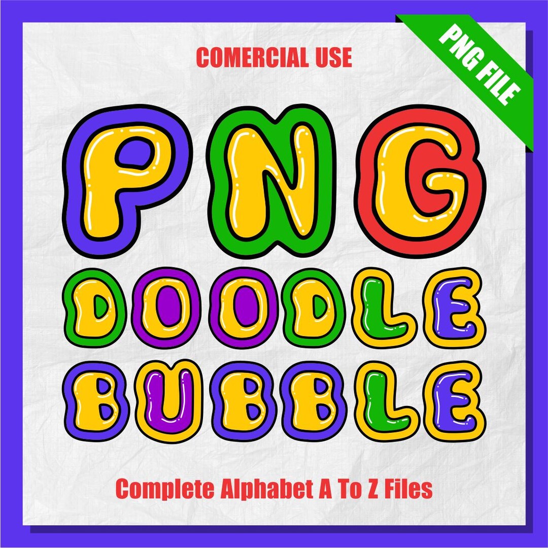 Doodle Bubble Clipart, Doodle Bubble Letter PNG, Doodle Bubble Alphabet ...