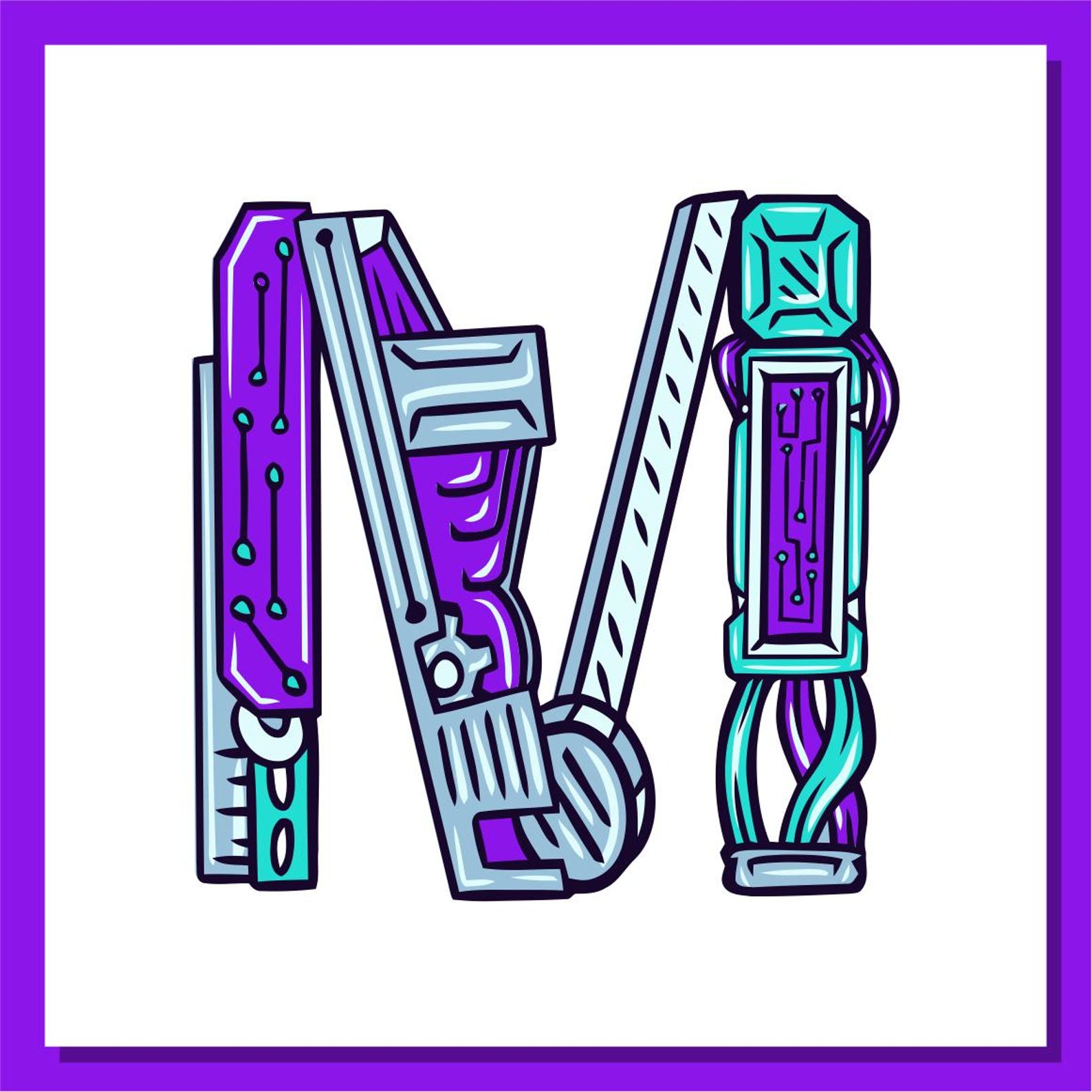 Machine Clipart, Machine Letter PNG, Machine Robot Alphabet, Machine ...