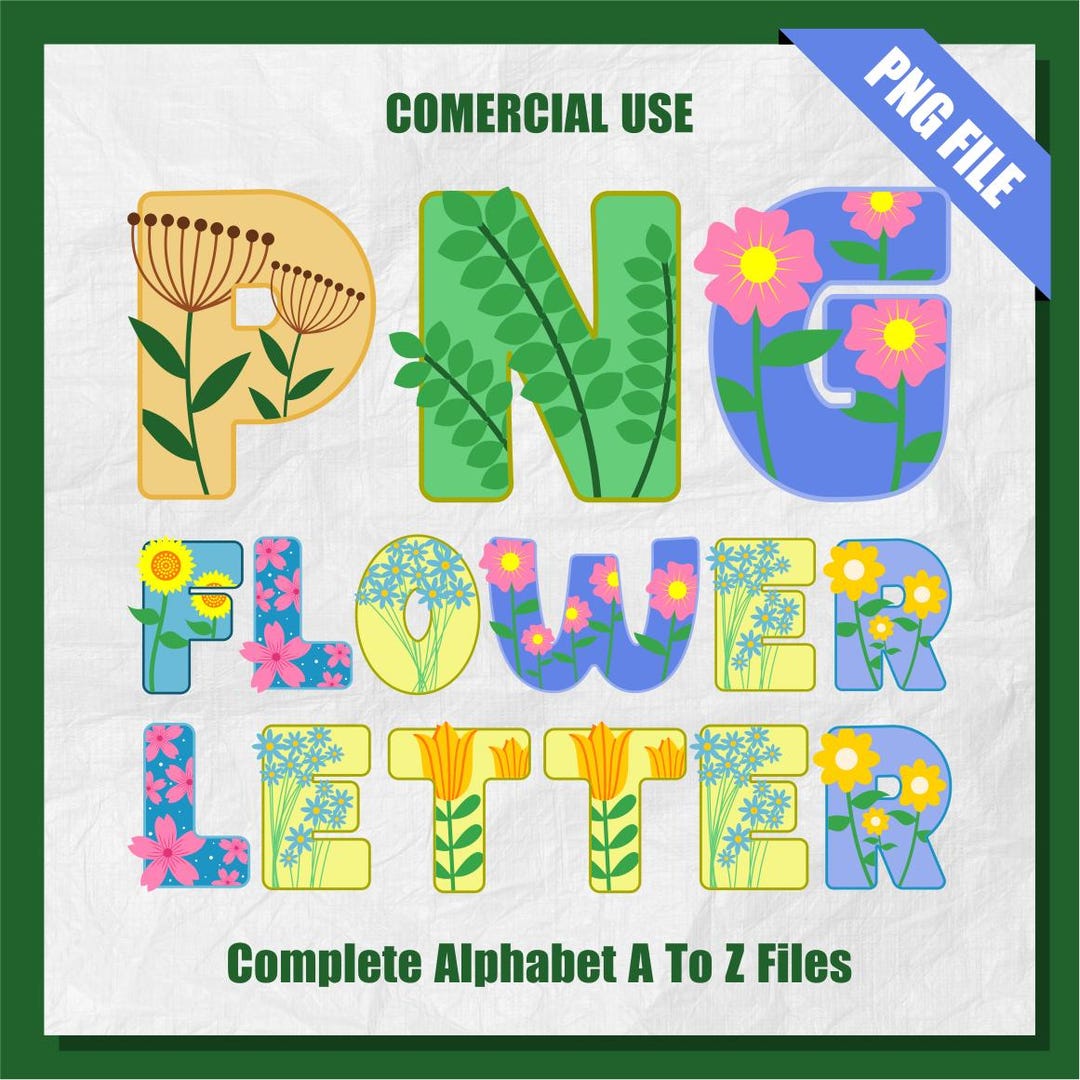 Flower Clipart, Flower Letter PNG, Flower Alphabet, Alphabet Clipart ...