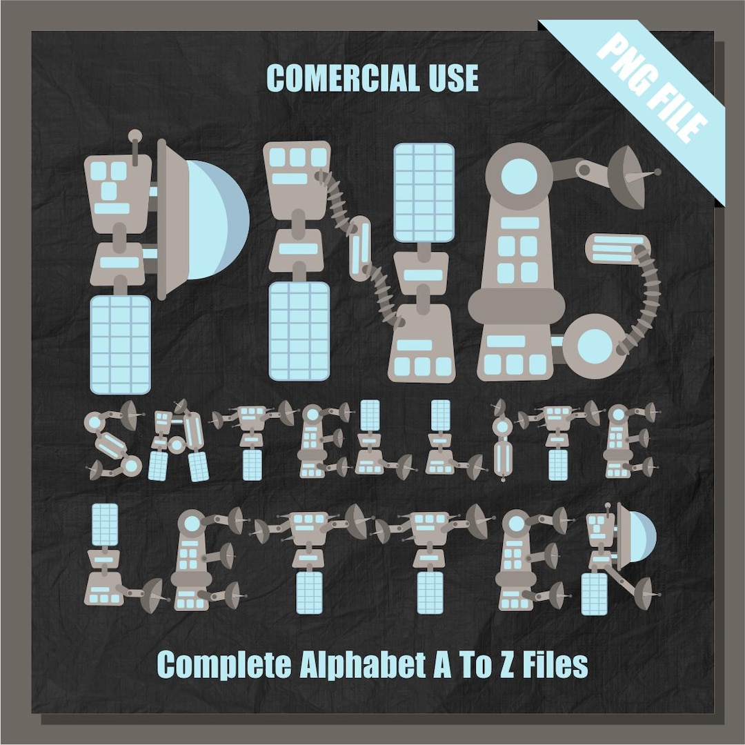 Satellite Letter Clipart: Space Alphabet PNG Set (commercial Use) - Etsy