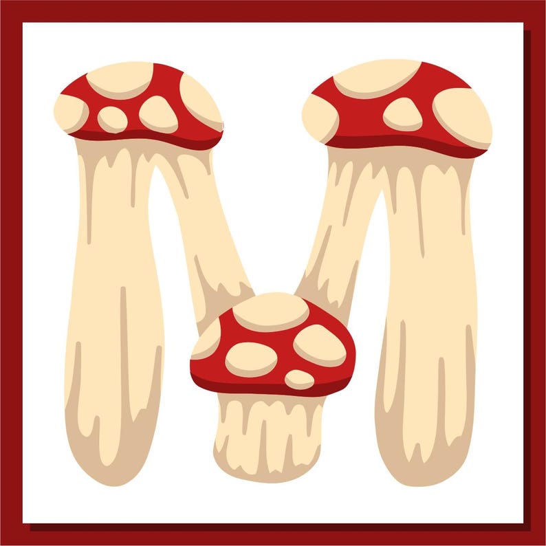 Mushroom Clipart, Fungus Letter PNG, Mold Alphabet, Alphabet Clipart ...