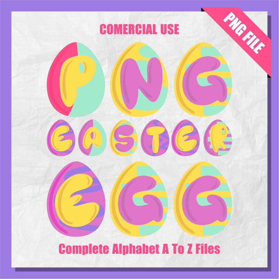 Easter Egg Clipart, Easter Egg Letter PNG, Easter Alphabet, Alphabet ...