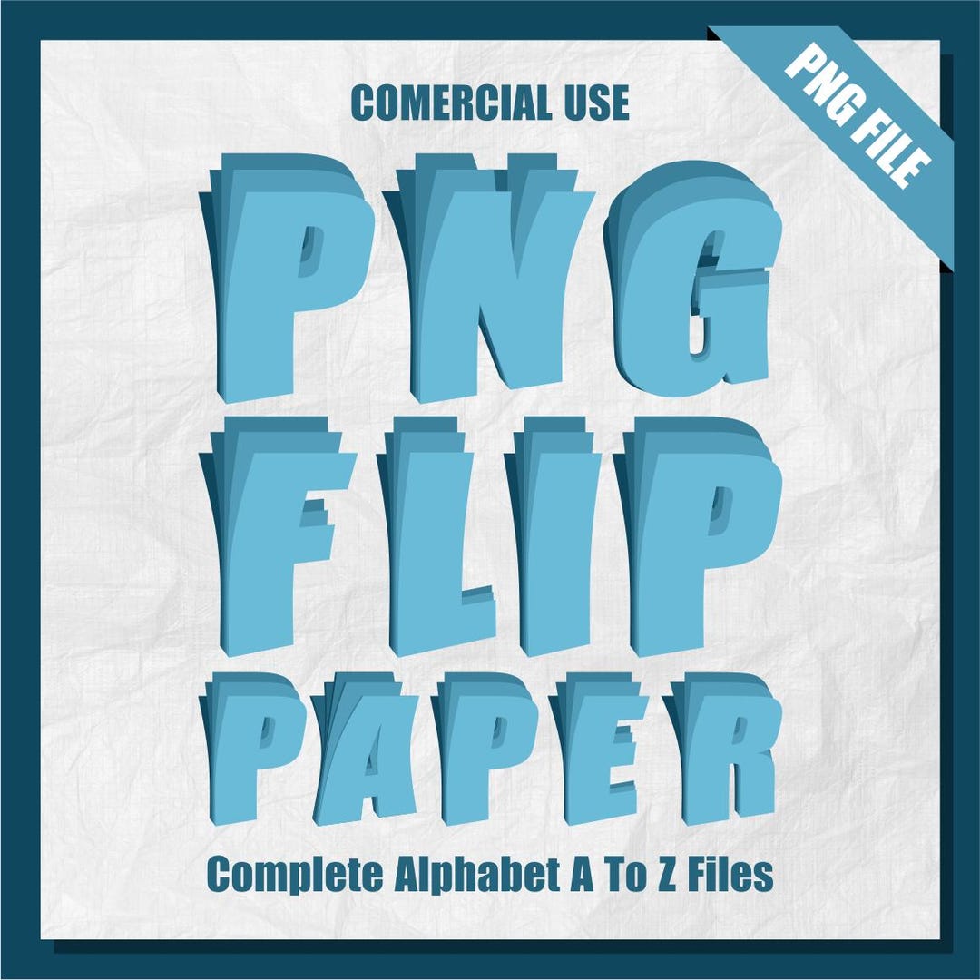 Flip Paper Alphabet Clipart: A-Z PNG Set (commercial Use) - Etsy