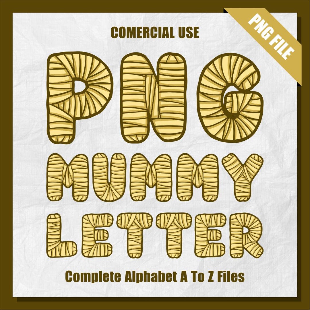 Mummy Clipart, Mummy Letter PNG, Mummy Alphabet, Alphabet Clipart PNG ...
