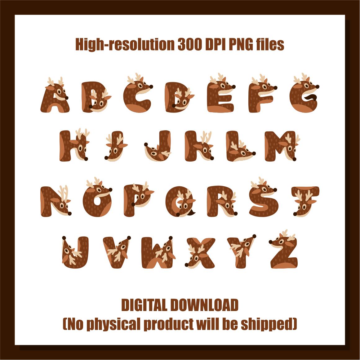 Deer Clipart, Deer Letter PNG, Deer Alphabet, Animal Letter, Wild ...