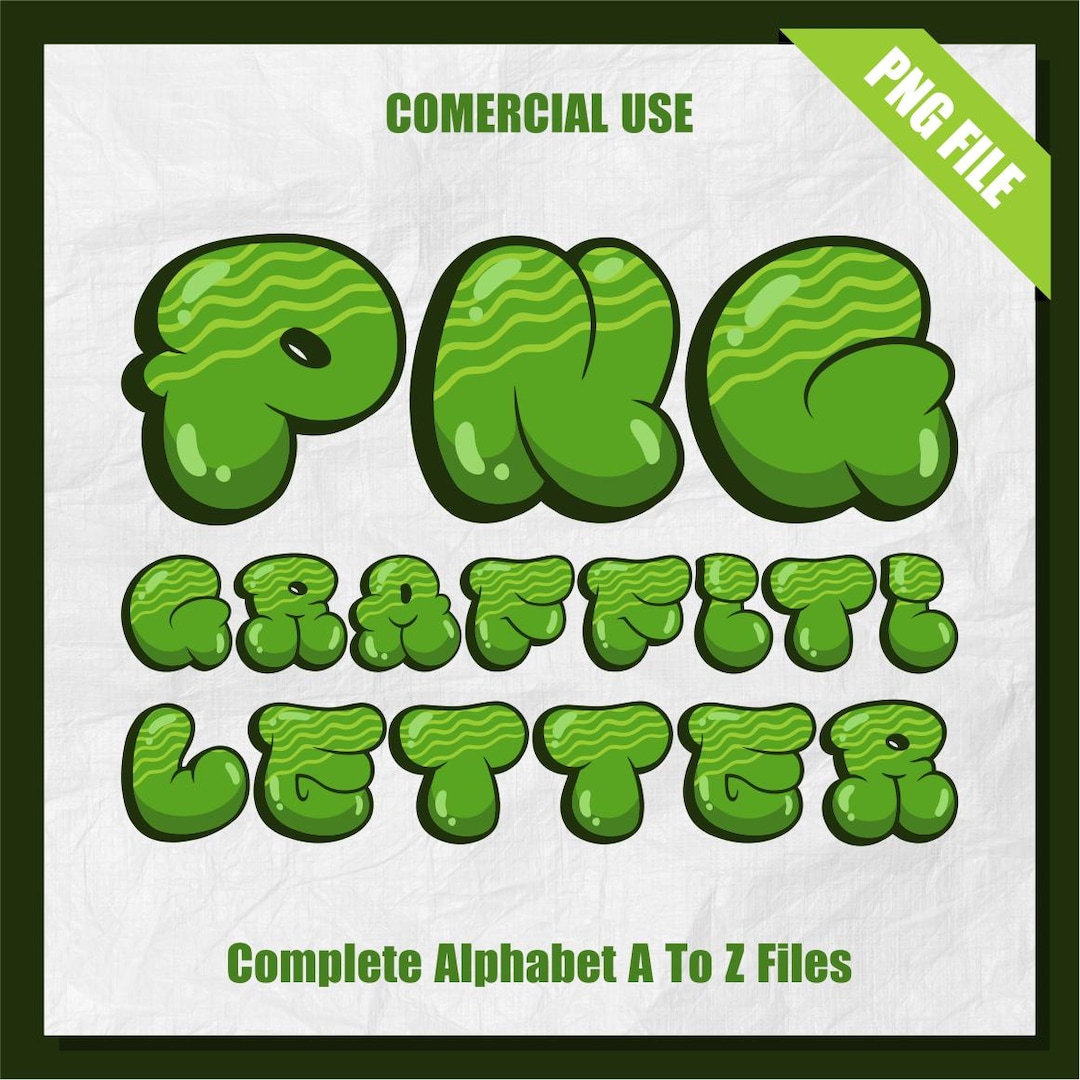 Bubble Graffiti Clipart, Bubble Letter PNG, Bubble Graffiti Alphabet ...