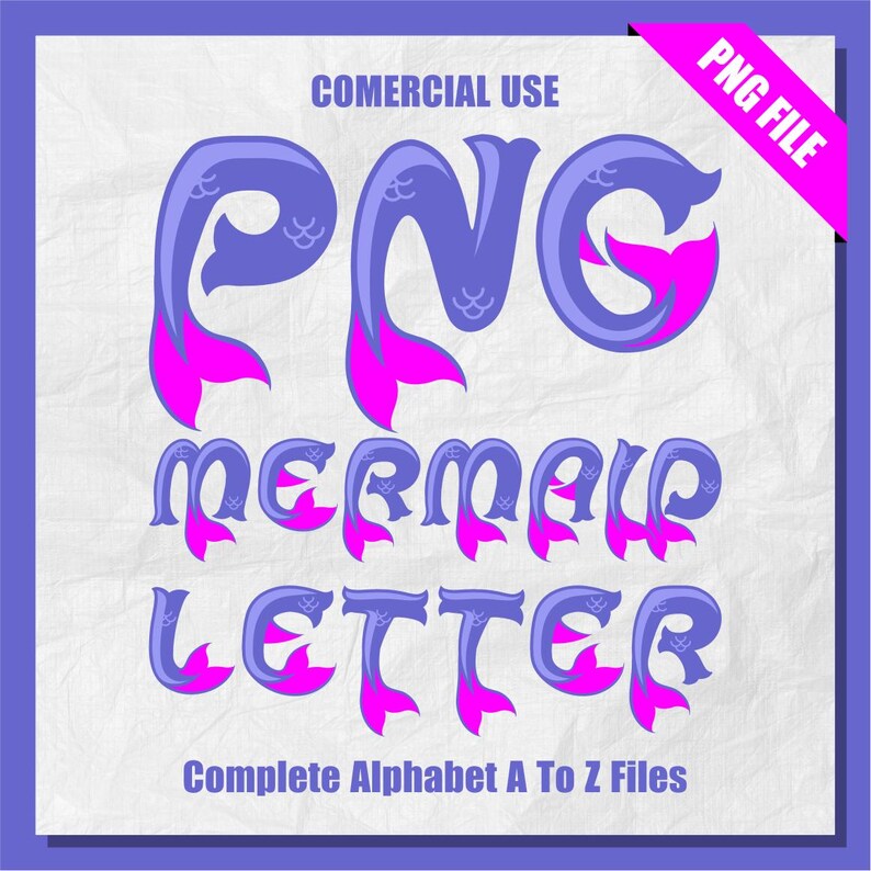 Mermaid Tale Clipart, Mermaid Letter PNG, Mermaid Alphabet, Alphabet ...