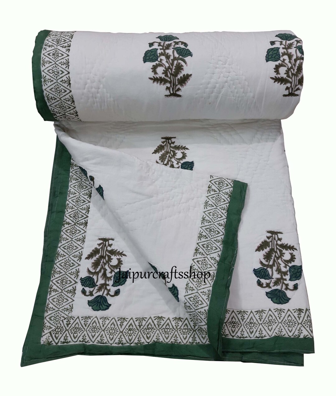 Indian Reversible Quilt, Kantha Quilt, Handmade Rajai, Jaipur Quilt ...