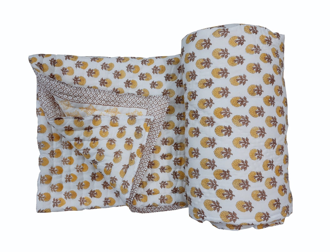 Indian Reversible Quilt, Kantha Quilt, Handmade Rajai, Jaipur Quilt ...