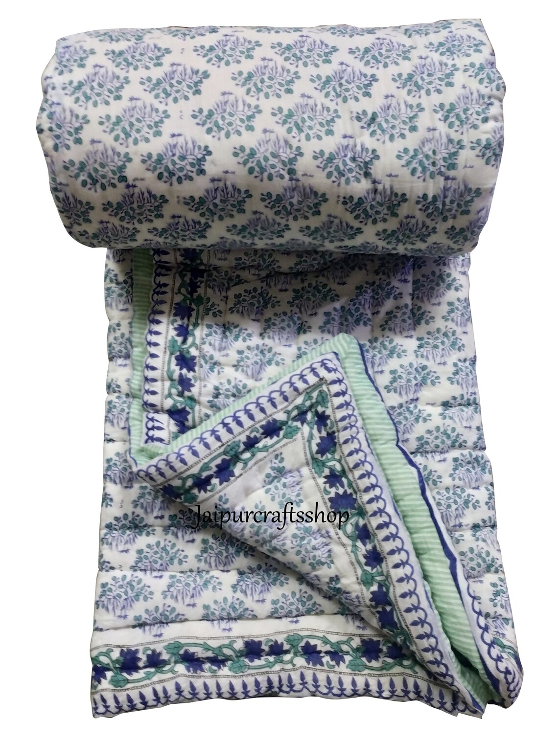 Indian Reversible Quilt, Kantha Quilt, Handmade Rajai, Jaipur Quilt ...