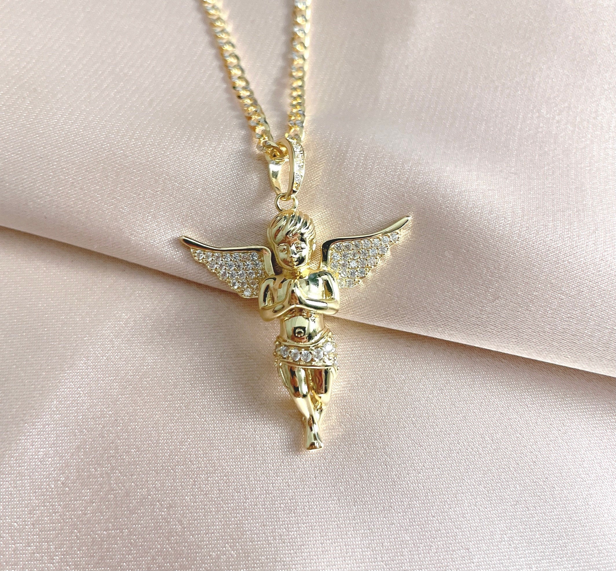 925 Sterling Silver ANGEL Pendant Necklace/ Angel Pendant/ Silver 925 ...