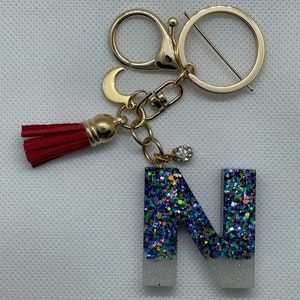 Personalized Resin Letter Keychain - Etsy