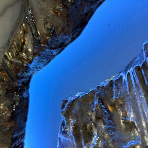 White & Chrome Broken Slab, Geode Art, Geode Painting, Resin - Etsy