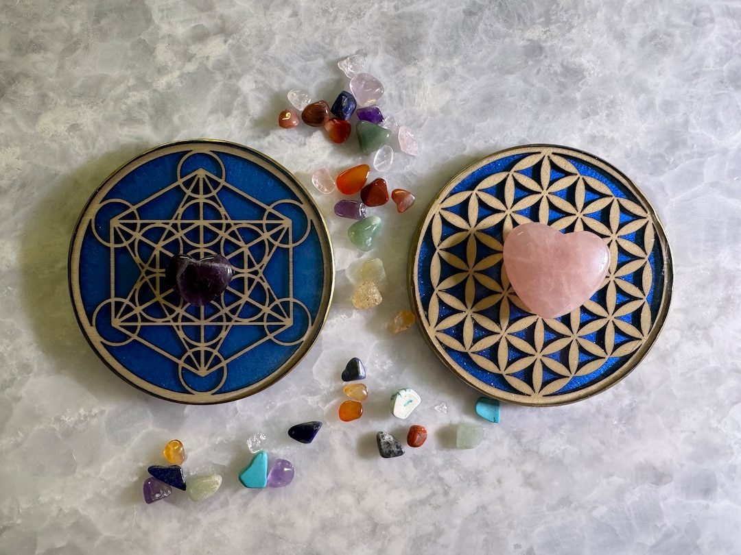 Sacred Geometry Resin Coaster: Flower of Life, Metatron’s Cube - Etsy