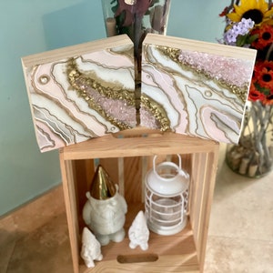 Pink & Gold Geode Art Small (set of 2) - Etsy