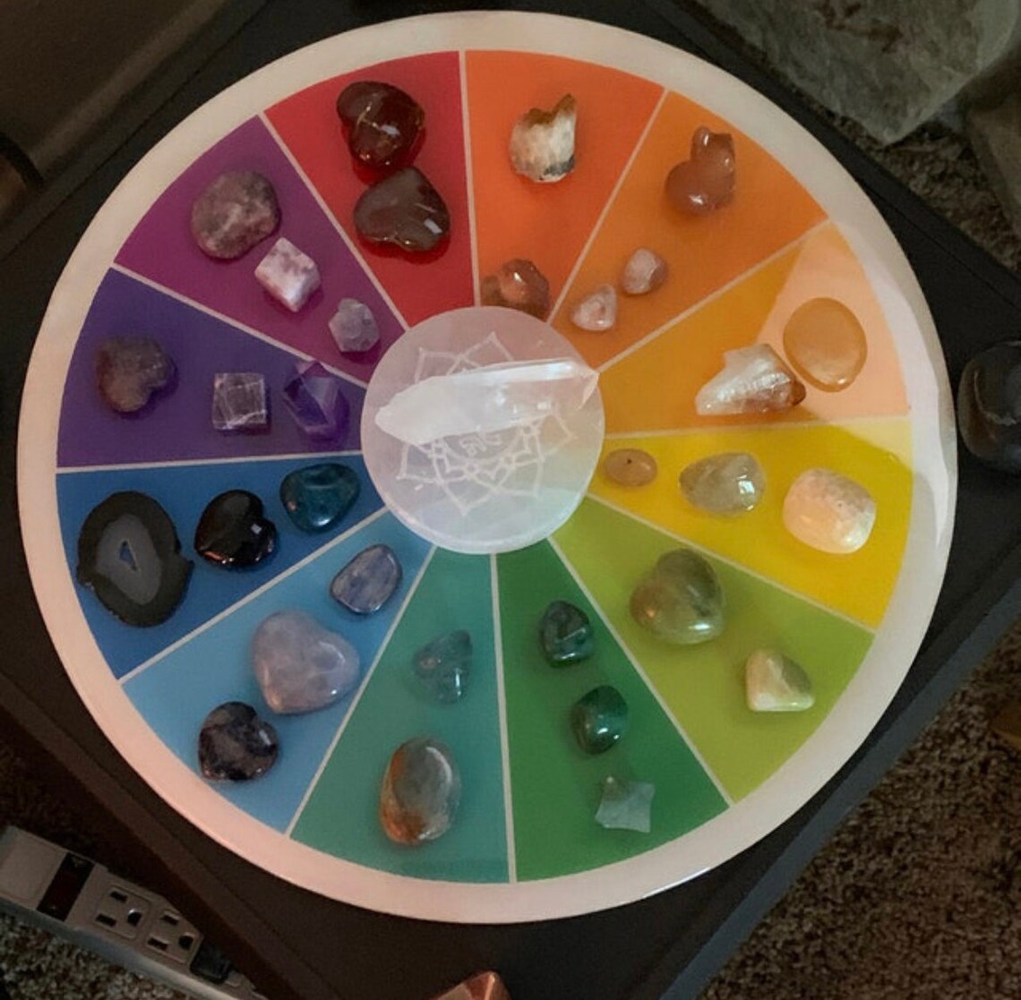 Color Wheel, Sacred Geometry, Resin, Tray, on Wood - Etsy