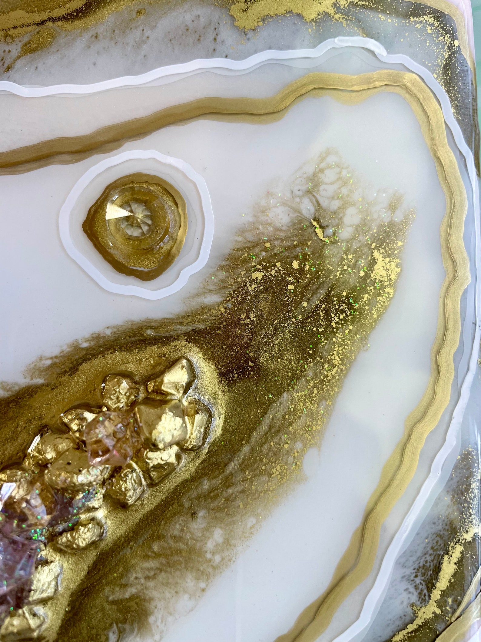 Pink & Gold Geode Art - Etsy