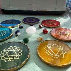 Chakra Candle Holder, Chakra Coaster, Resin - Etsy