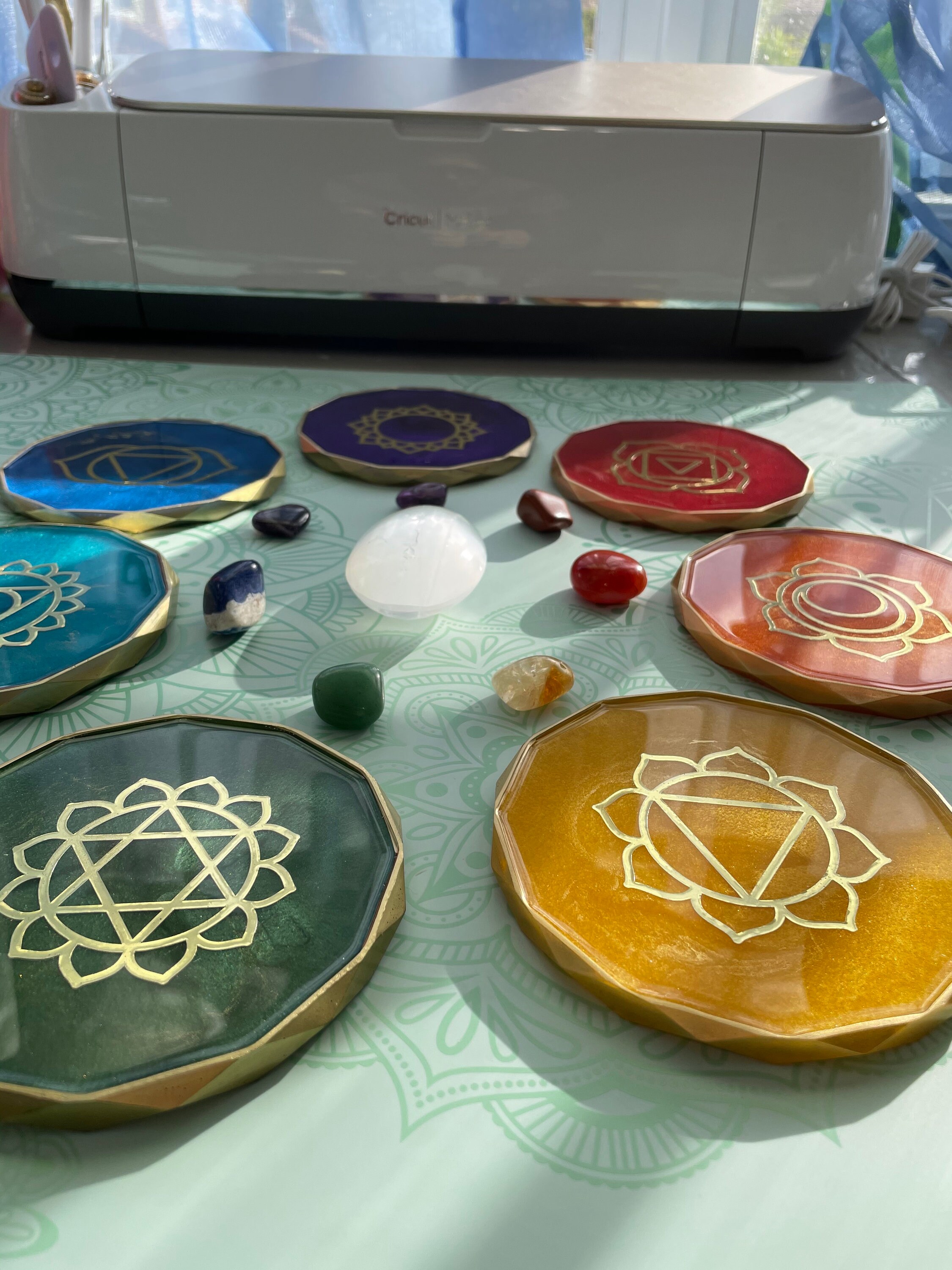 Chakra Candle Holder, Chakra Coaster, Resin - Etsy