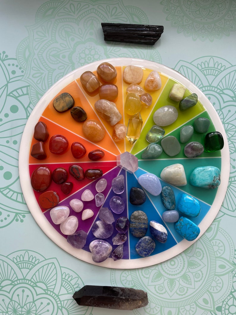 Color Wheel, Sacred Geometry, Resin, Tray, on Wood - Etsy