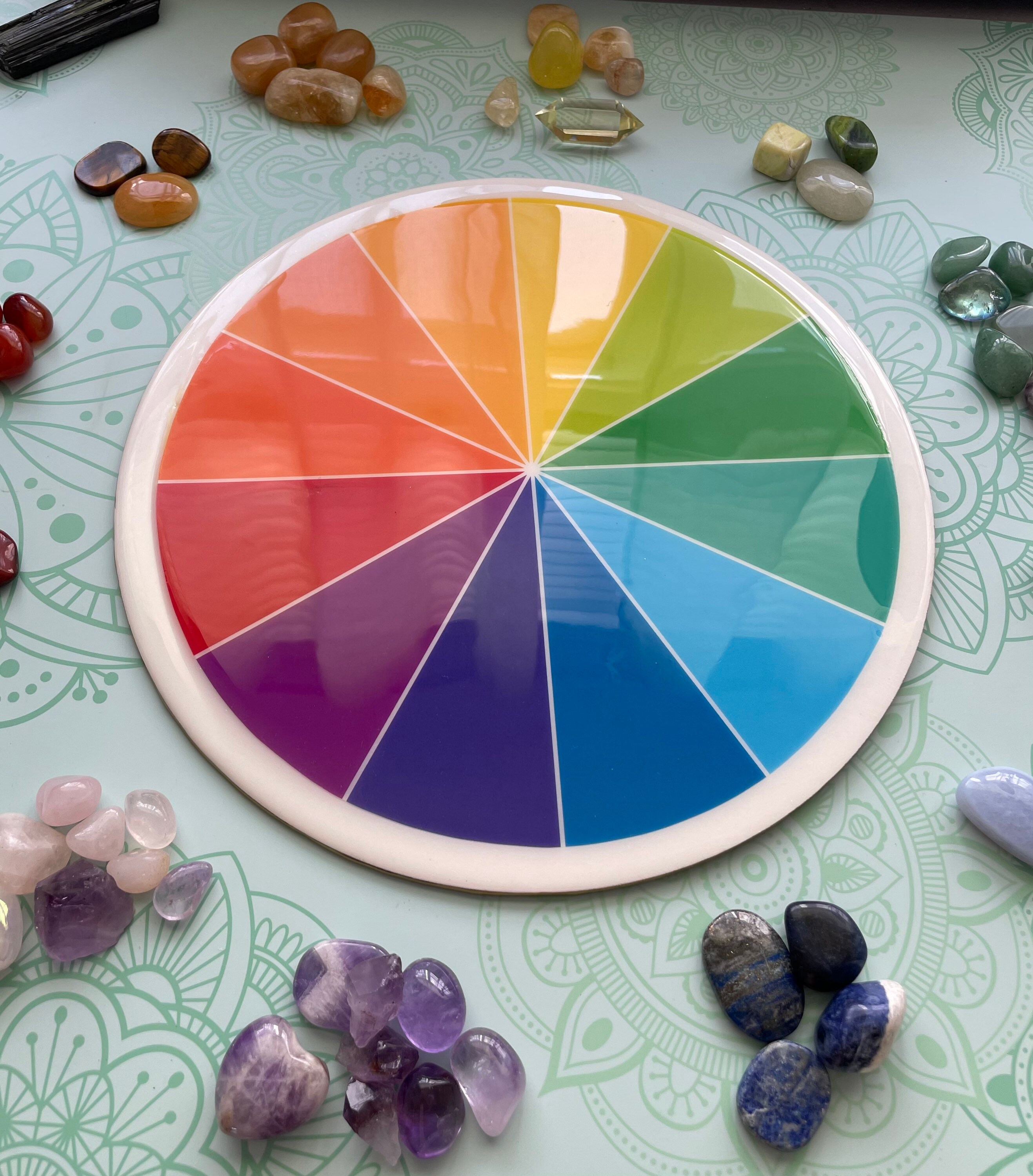 Color Wheel, Sacred Geometry, Resin, Tray, on Wood - Etsy