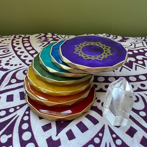 Chakra Candle Holder, Chakra Coaster, Resin - Etsy