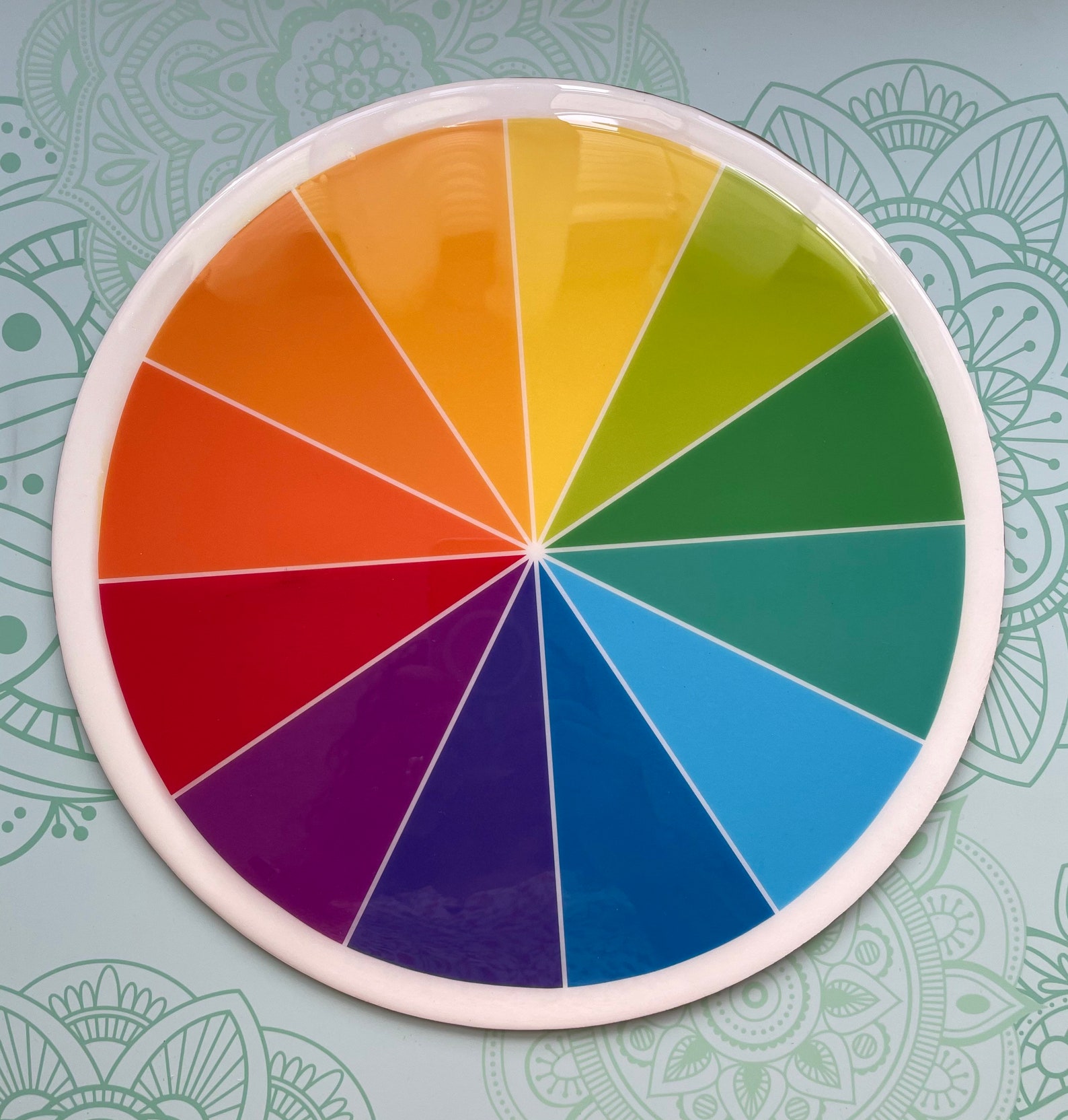 Color Wheel, Sacred Geometry, Resin, Tray, on Wood - Etsy