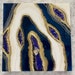 Blue, White & Gold Geode Art II, Geode Painting, Resin Geode Art With ...