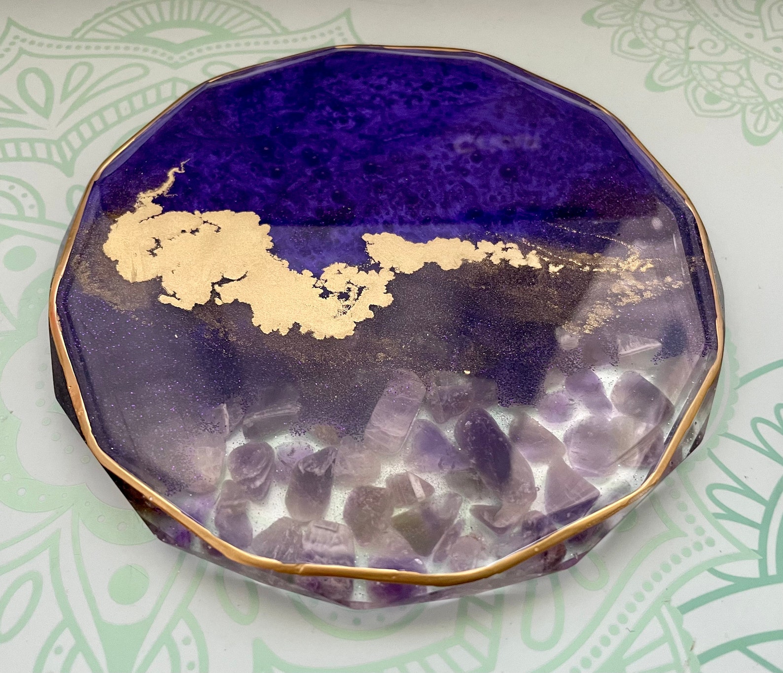 Resin Coaster With Gemstones, Chakras - Etsy