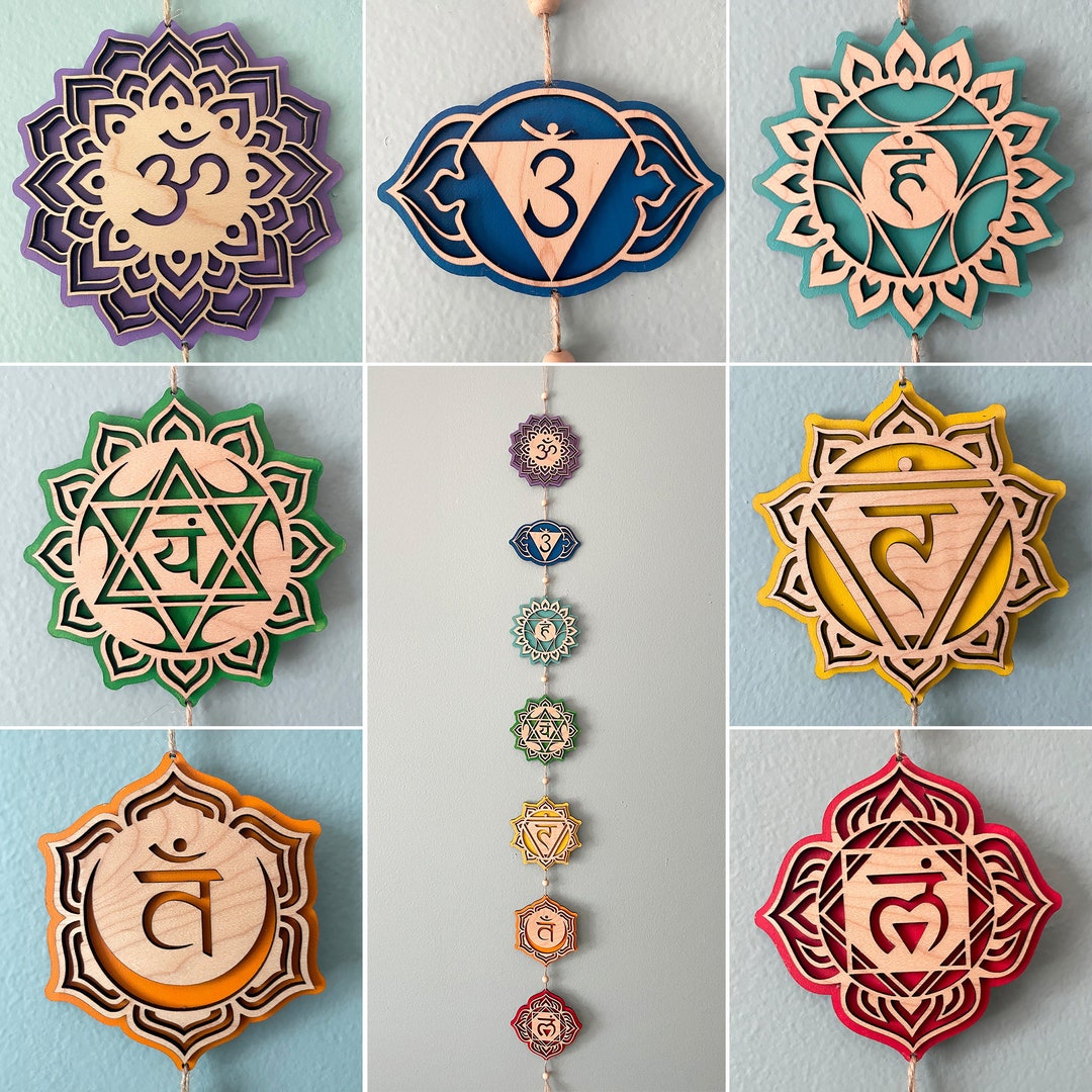 7 Chakra Wood Wall Hanging - Etsy