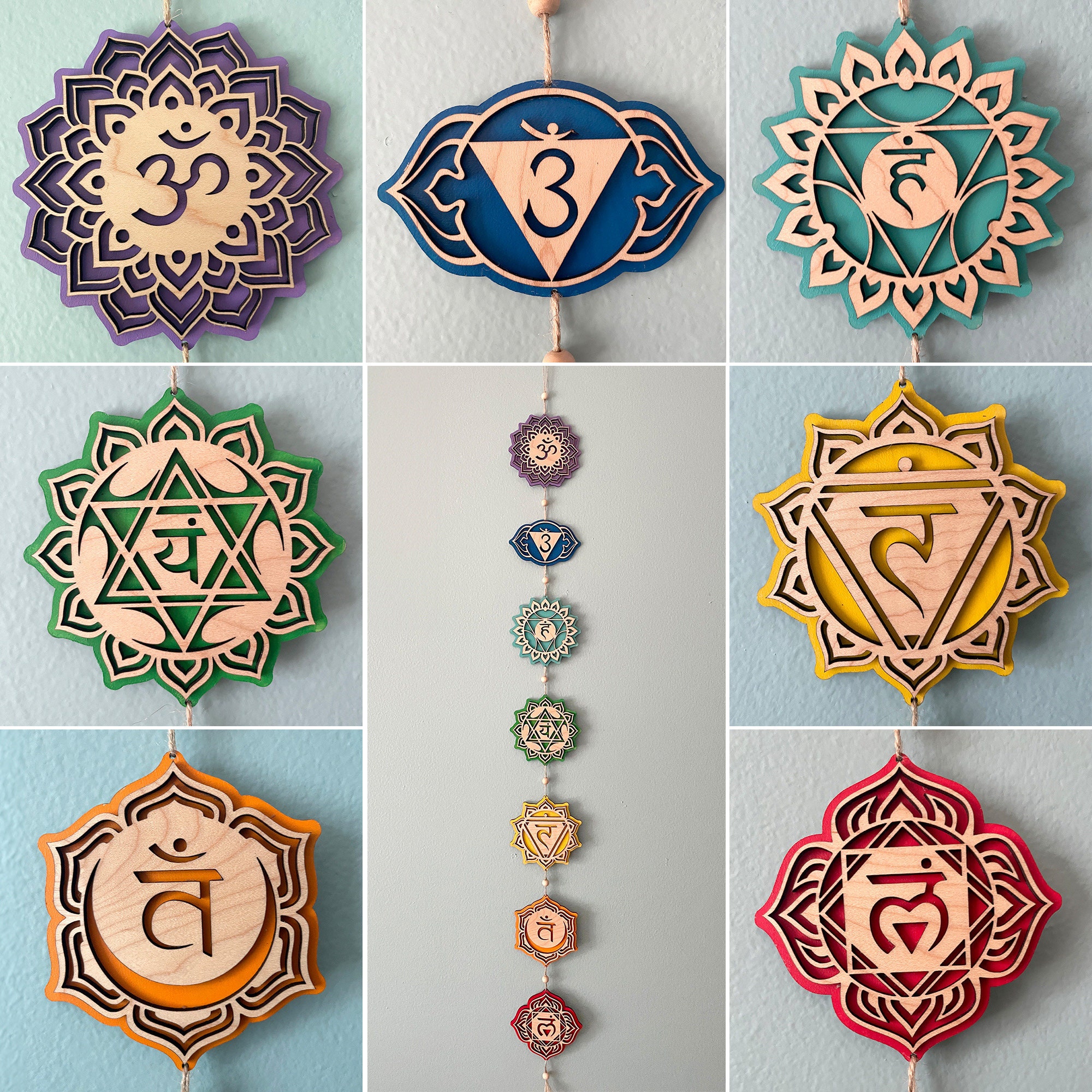 7 Chakra Wood Wall Hanging - Etsy