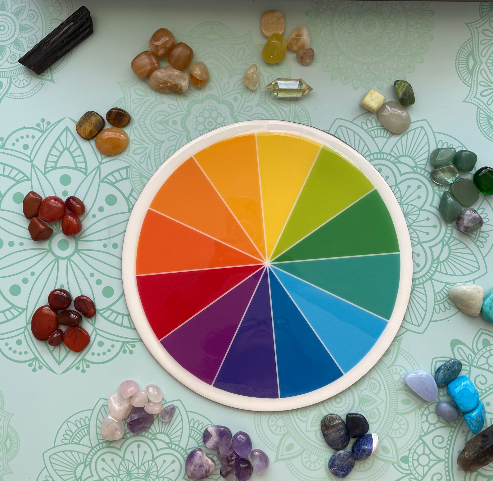 Color Wheel, Sacred Geometry, Resin, Tray, on Wood - Etsy