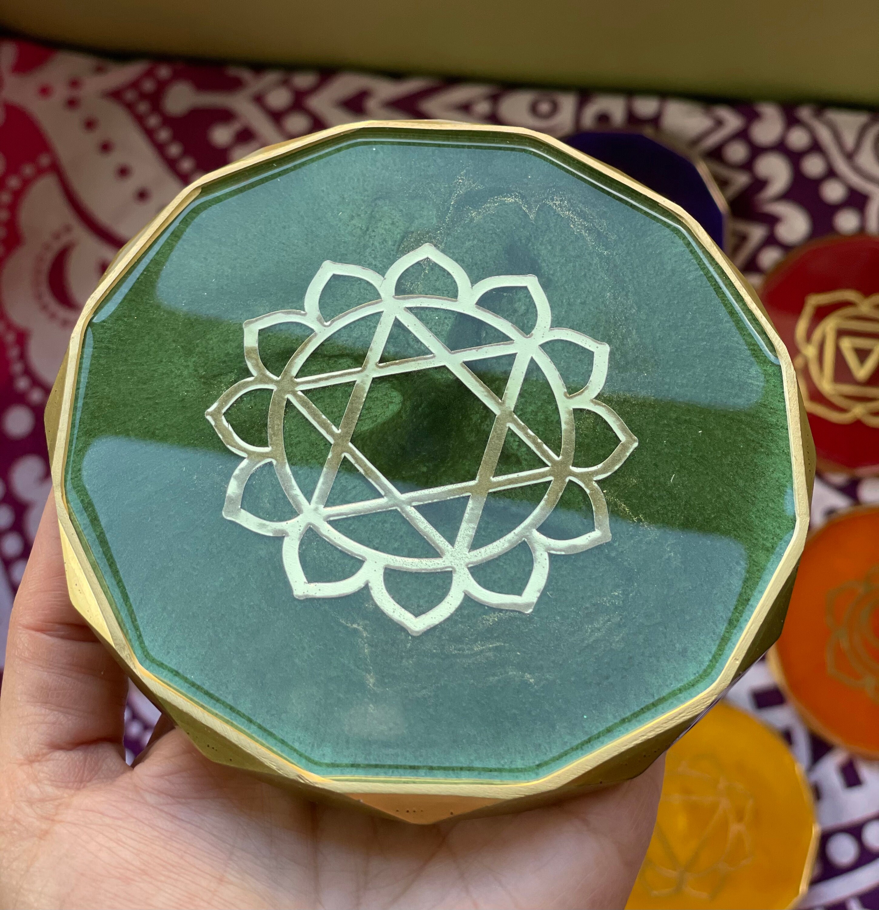 Chakra Candle Holder, Chakra Coaster, Resin - Etsy