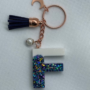 Personalized Resin Letter Keychain - Etsy