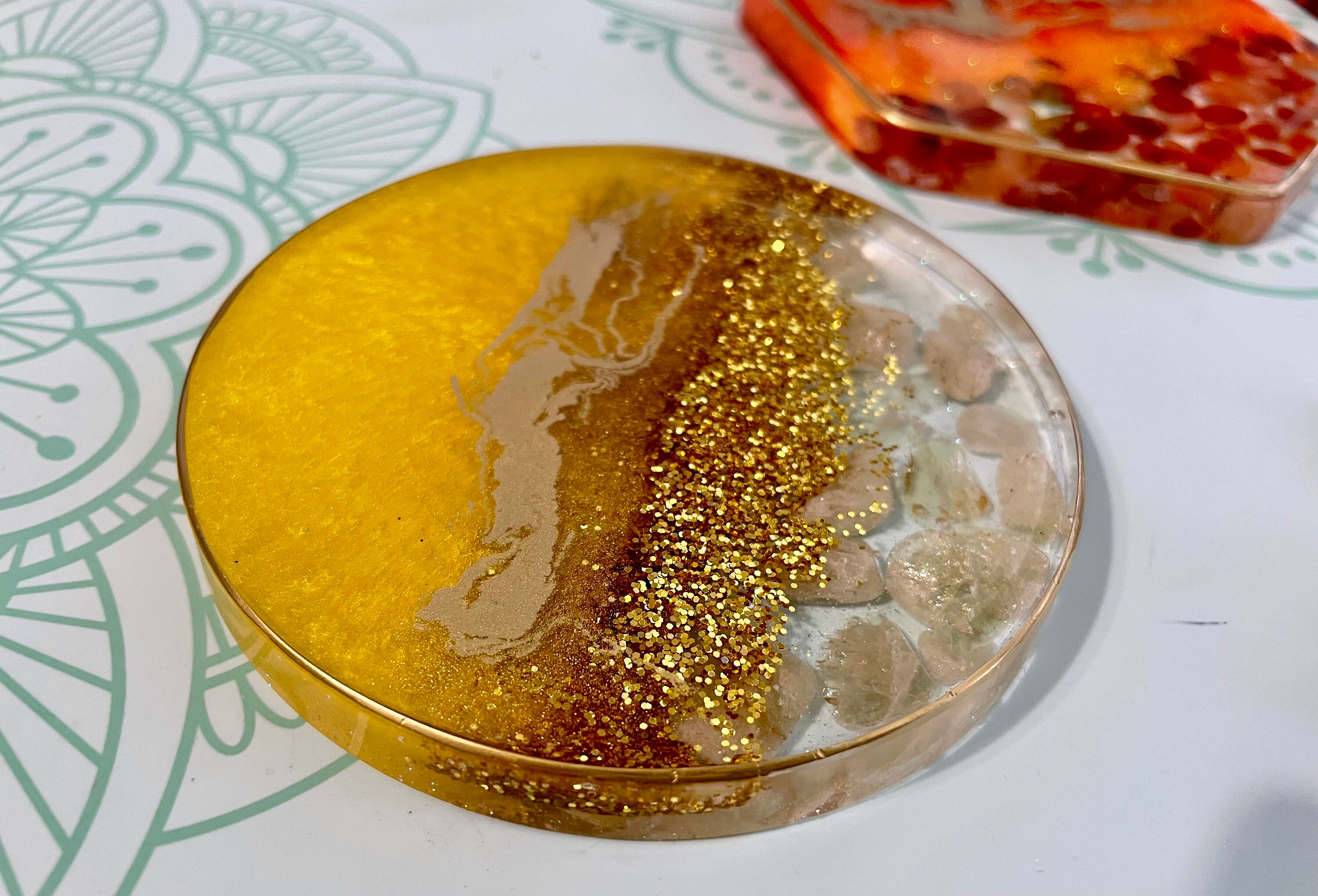 Resin Coaster With Gemstones, Chakras - Etsy