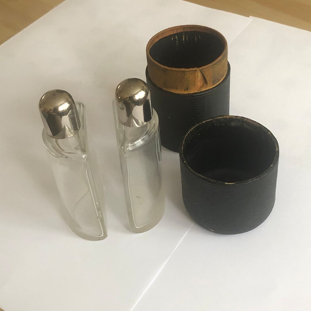 Vintage Double Hip Flask in Original Black Case Inscribed by WCC - Etsy