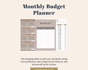 Minimalist Monthly Budget Planner Printable PDF - Etsy