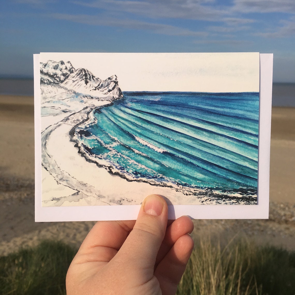 Arctic Lines - Art Greetings Card, Beach Card, Surf Card, Surfing Card ...