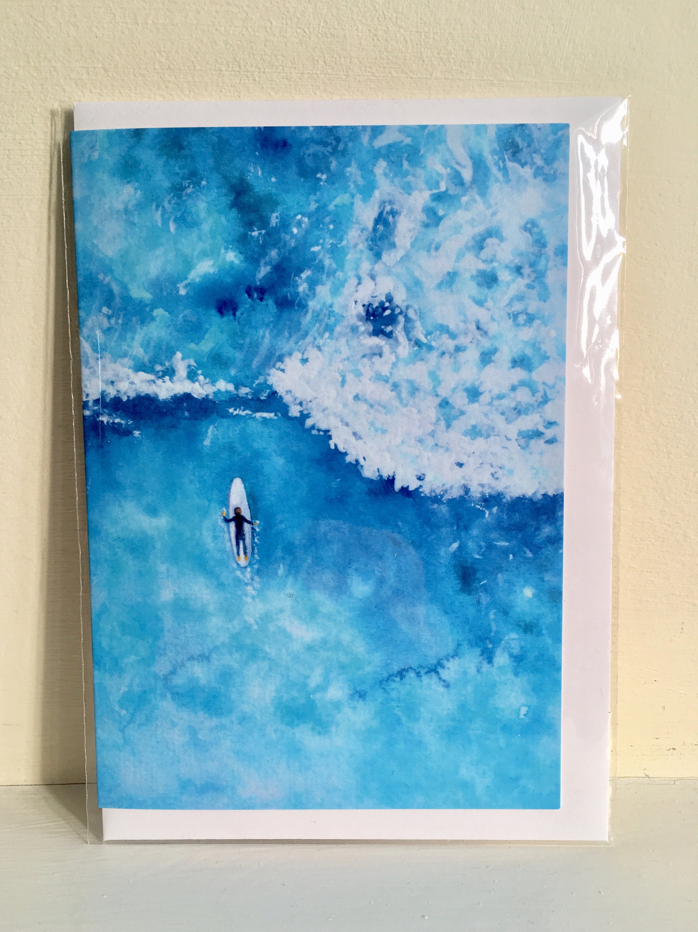 The Paddle - Art Greetings Card, Beach Card, Surf Card, Surfing ...