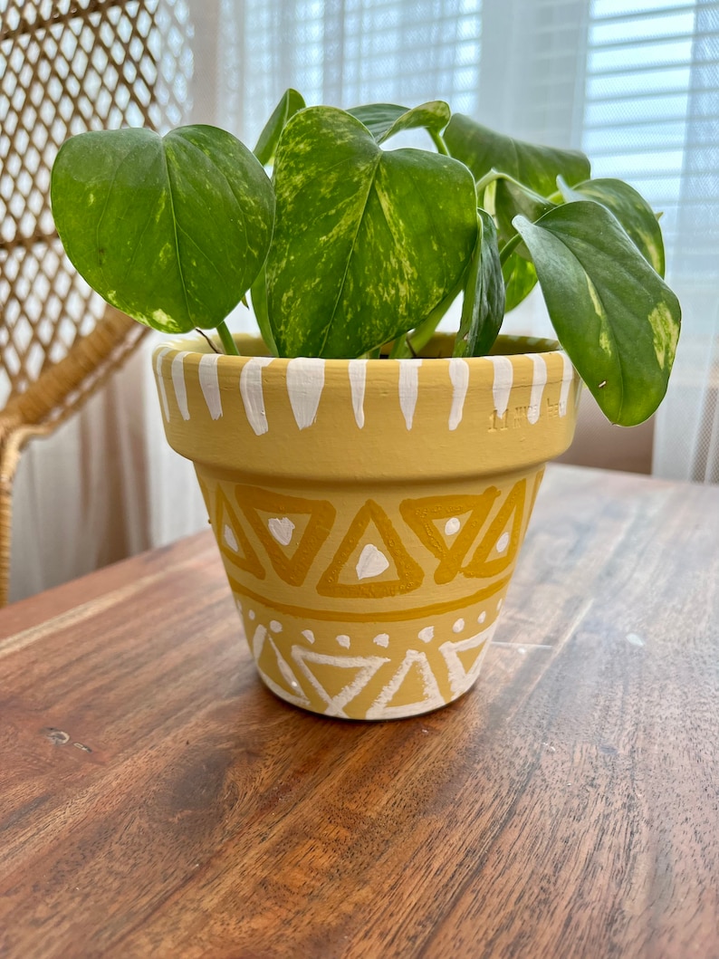 Boho Flower Pot, Bohemian Pots, Plant Pots, Unique Plant Pots ...