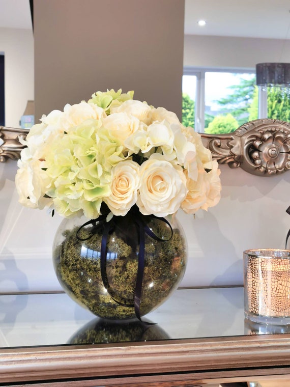 Hadley Rose Bowl Floral Display | Etsy