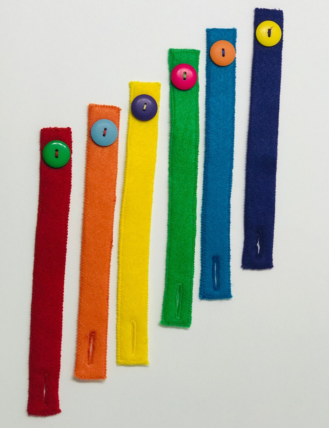 Rainbow Felt Button Chain - Etsy