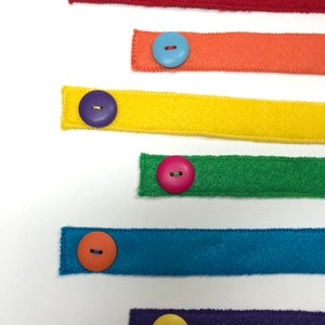 Rainbow Felt Button Chain - Etsy