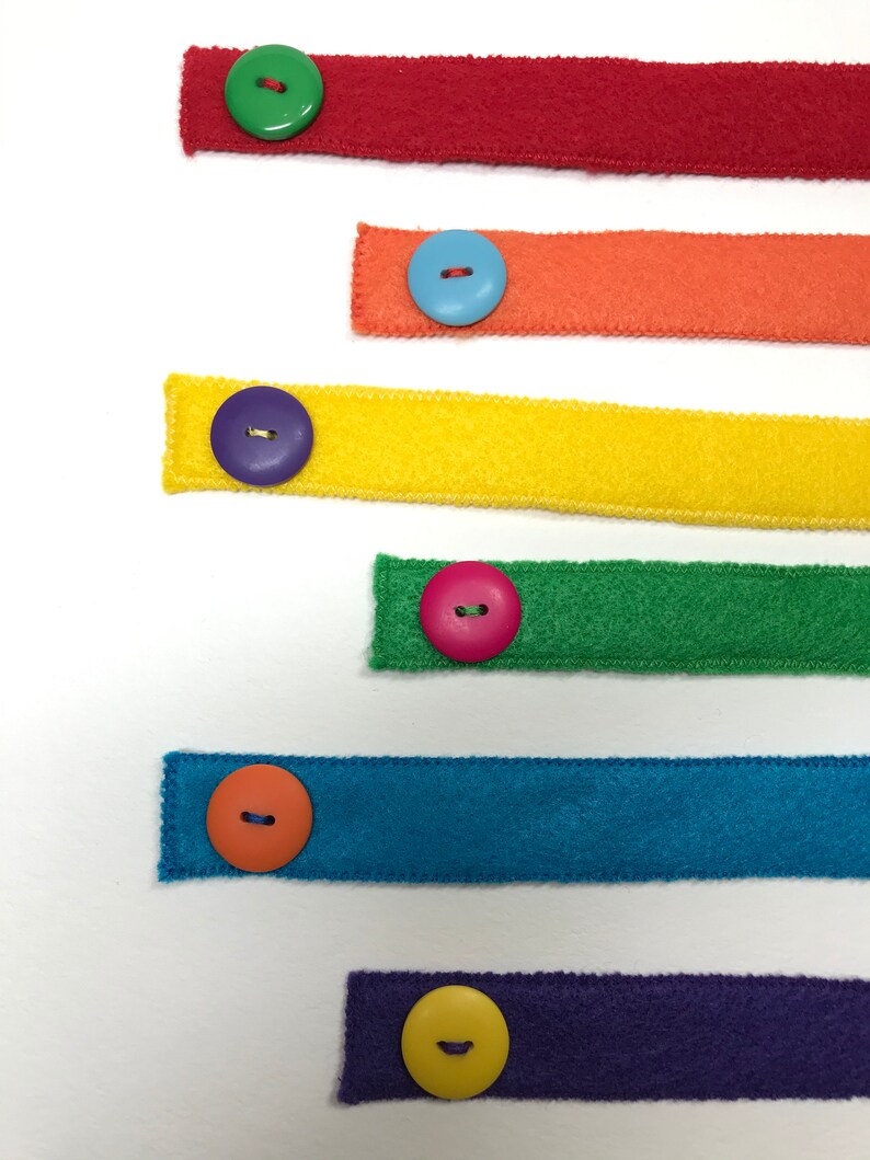 Rainbow Felt Button Chain - Etsy