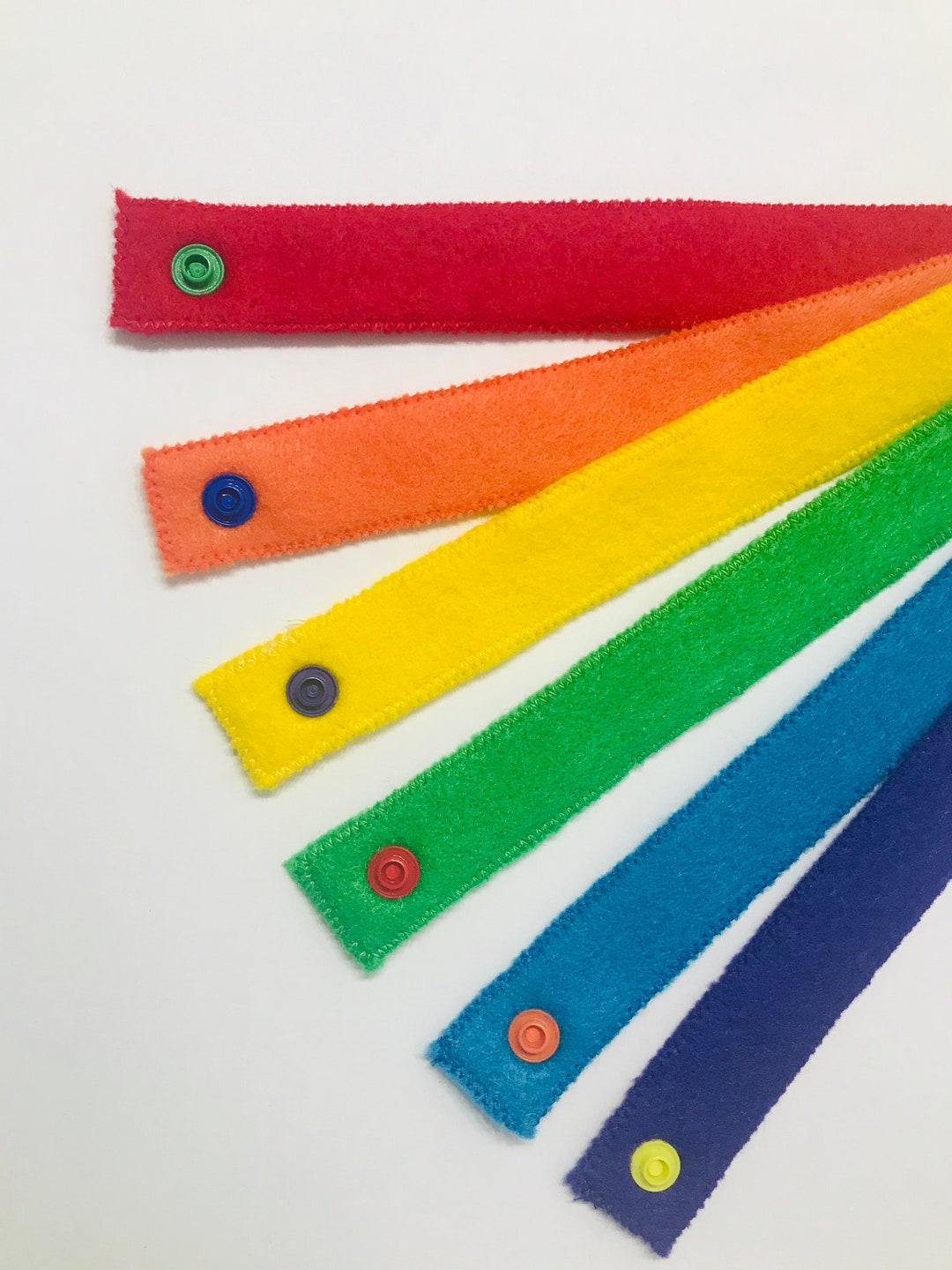 Rainbow Felt Snap Chain - Etsy