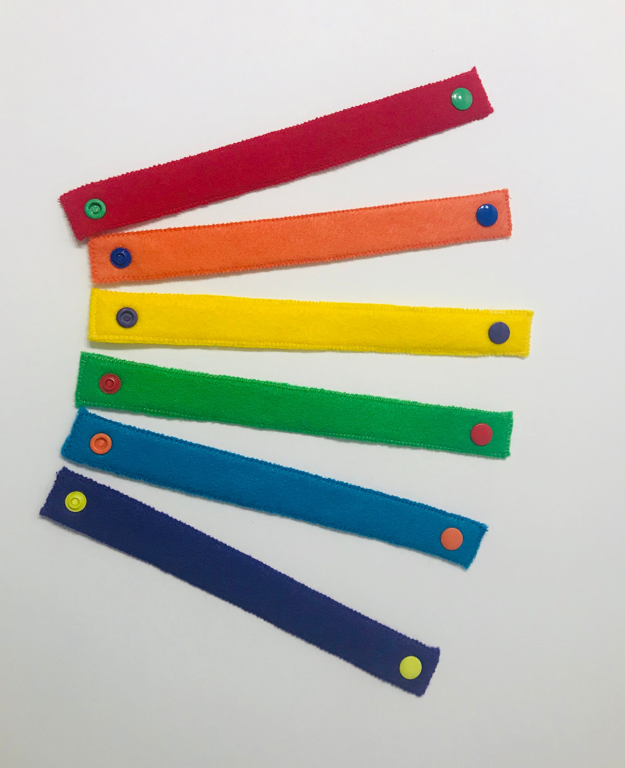 Rainbow Felt Snap Chain - Etsy